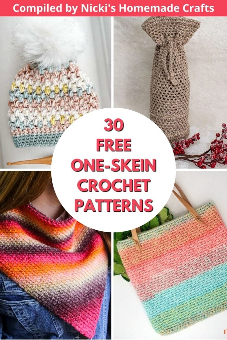 30 FREE One-Skein Crochet Patterns - Nicki's Homemade Crafts