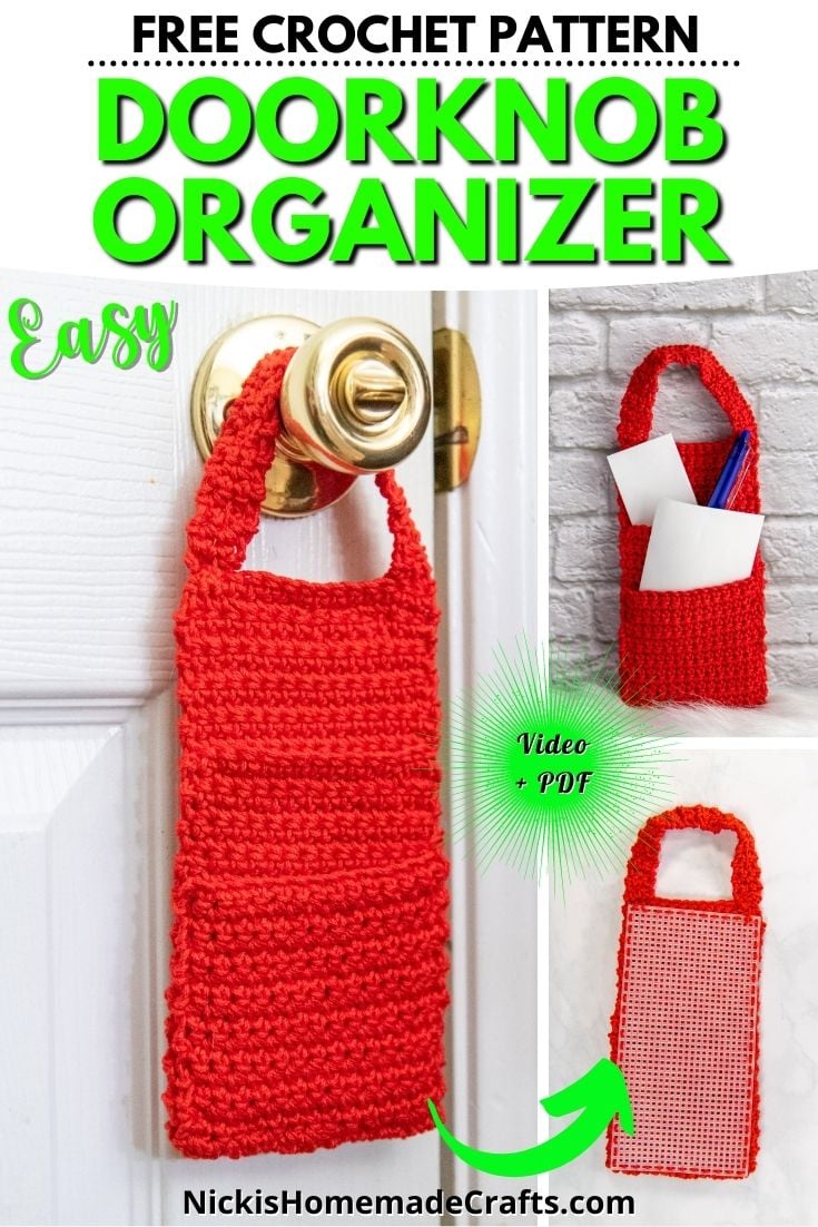 Free Crochet Doorknob Organizer Pockets Pattern - Nicki's Homemade Crafts