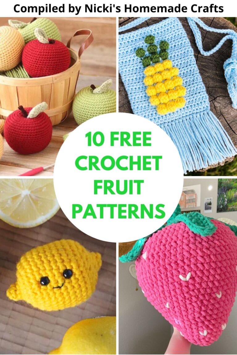 11 Free Sweet Crochet Fruit Patterns - Nicki's Homemade Crafts