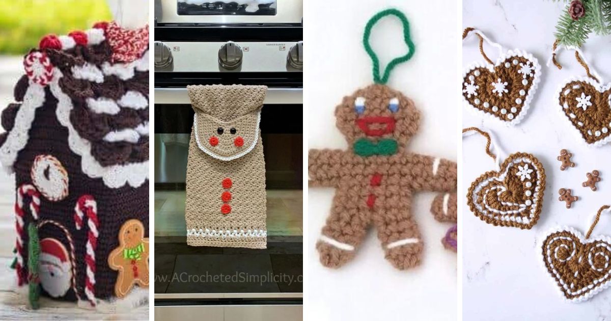 10 Cute Free Crochet Gingerbread Pattern Ideas - Nicki's Homemade Crafts