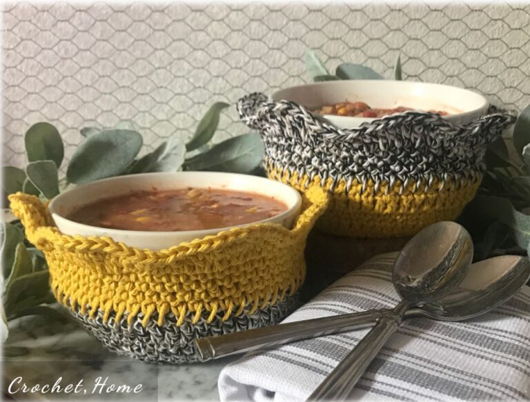 10 Easy & Quick FREE Crochet Bowl Cozy Pattern - Nicki's Homemade Crafts