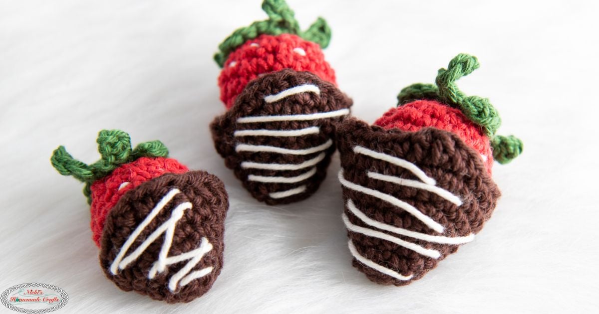Easy Free Crochet Chocolate Covered Strawberries Pattern with Removable ...