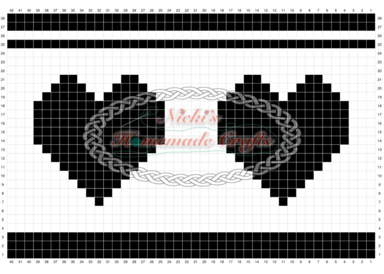 Free Heart Filet Crochet Drawstring Bag - Nicki's Homemade Crafts