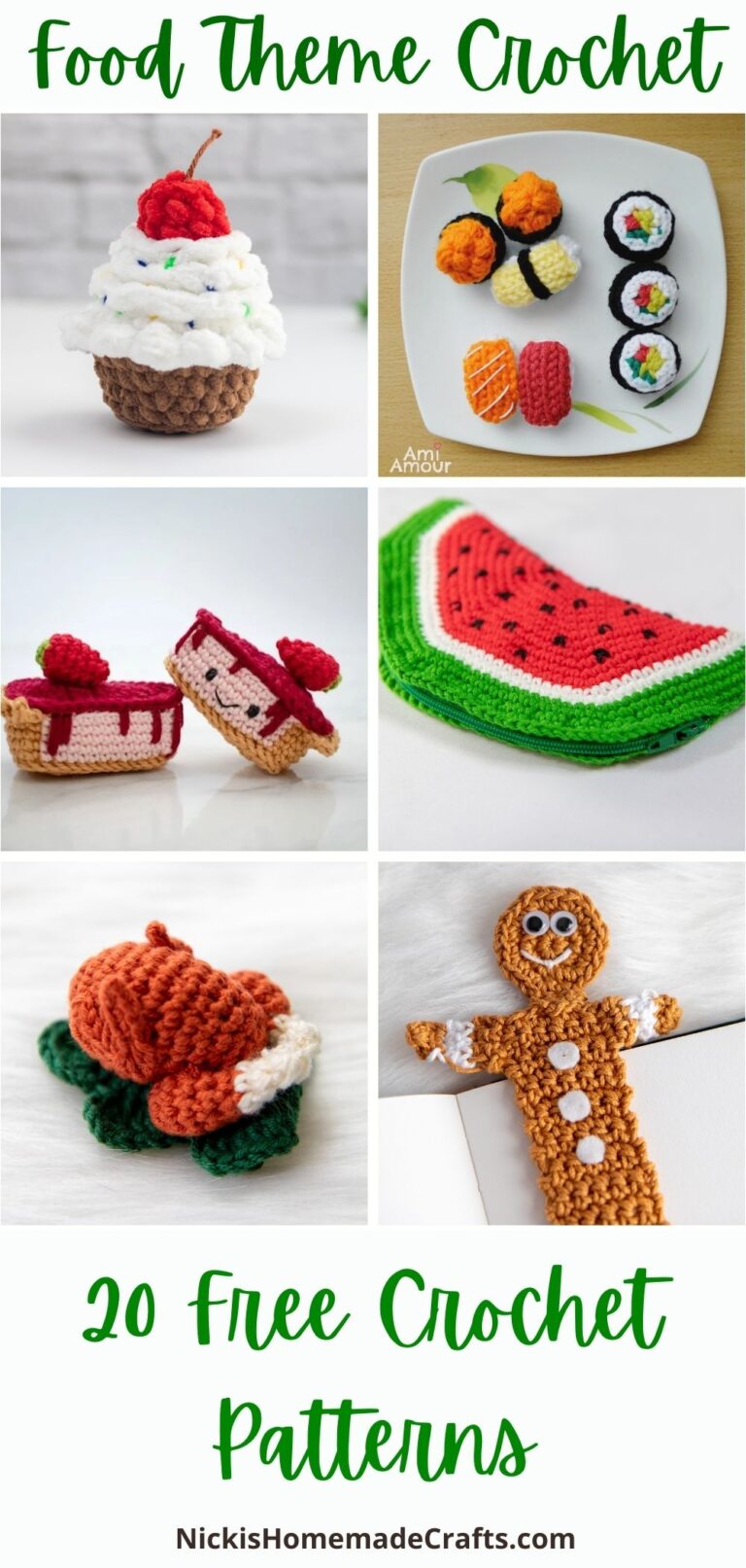 20 FREE Delicious Crochet Food Patterns - Nicki's Homemade Crafts