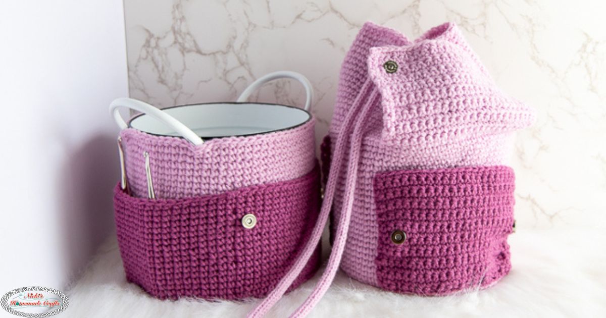 2-in-1 Crochet Storage Bucket and Bag for Yarn - Free Pattern - Nicki's ...