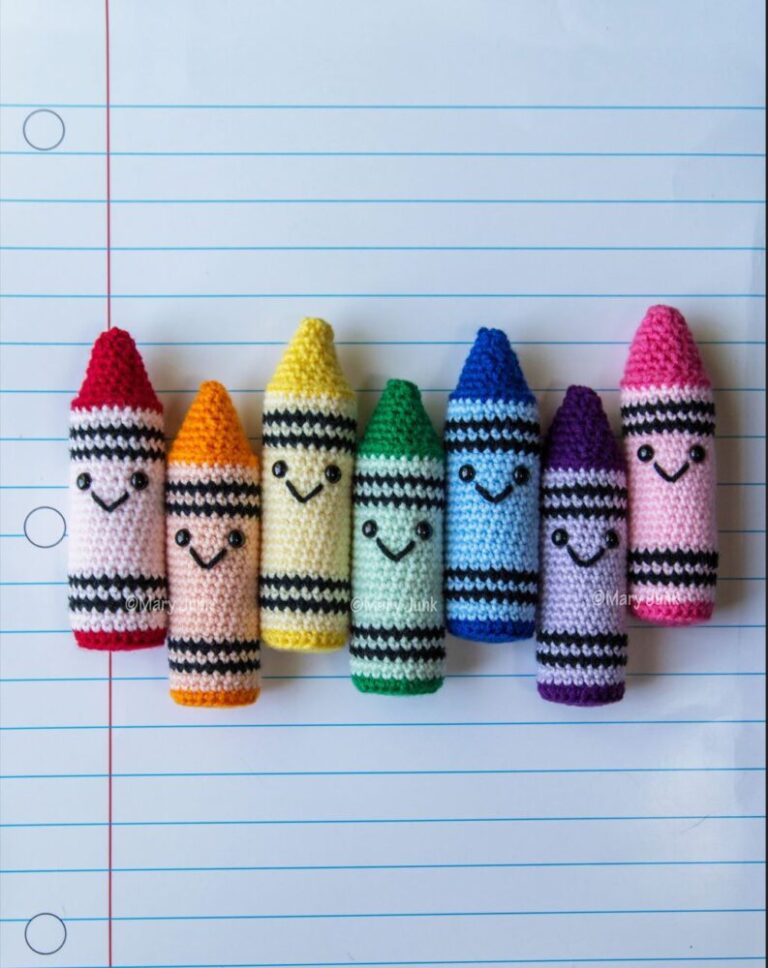 10 Colorful and FREE Crayon Crochet Patterns - Nicki's Homemade Crafts