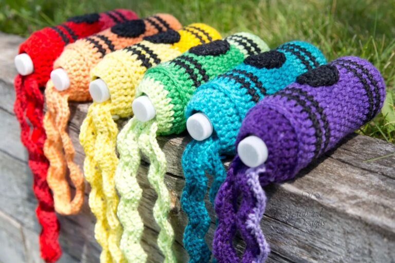 10 Colorful and FREE Crayon Crochet Patterns - Nicki's Homemade Crafts