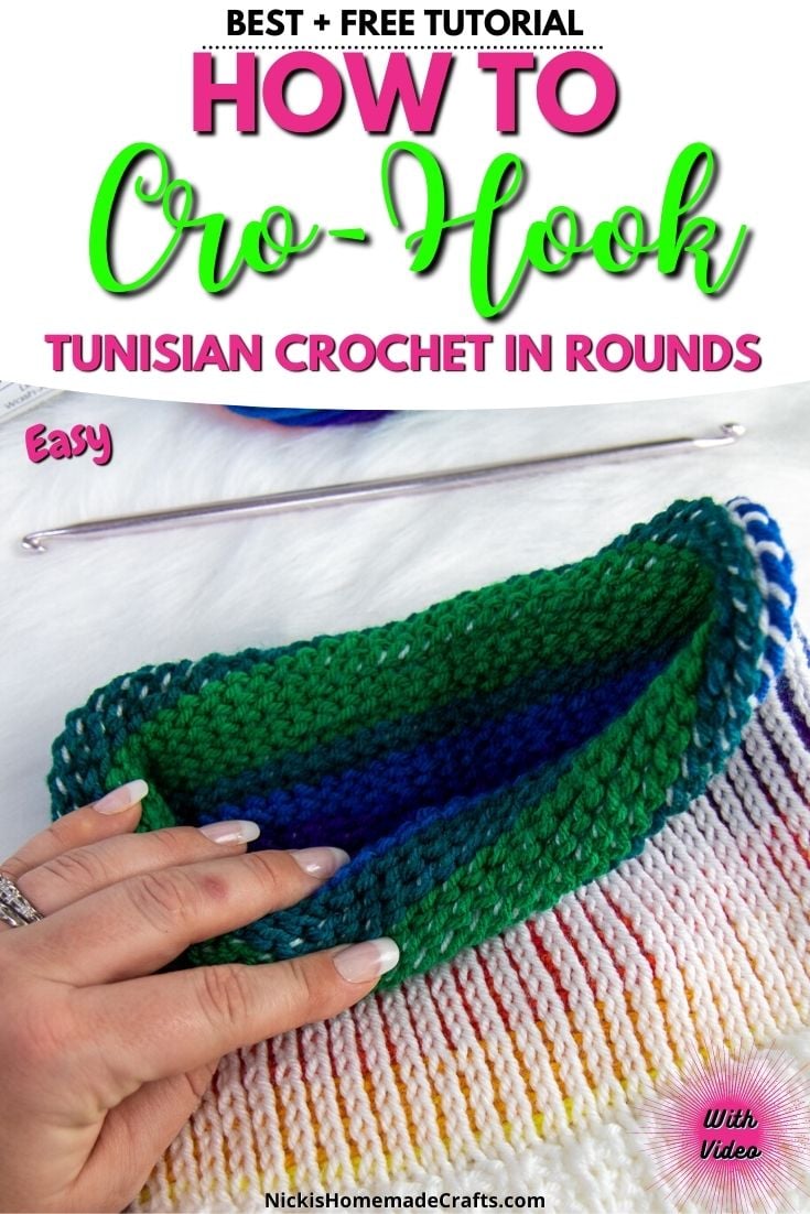 How to Cro-Hook in Rounds AKA Tunisian Crochet in Rounds - Nicki's ...