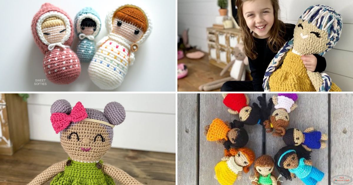 10 Beautiful FREE Crochet Doll Patterns - Nicki's Homemade Crafts