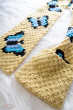 FREE C2C Butterfly Crochet Scarf Pattern with Hidden Pocket - Nicki's Homemade Crafts