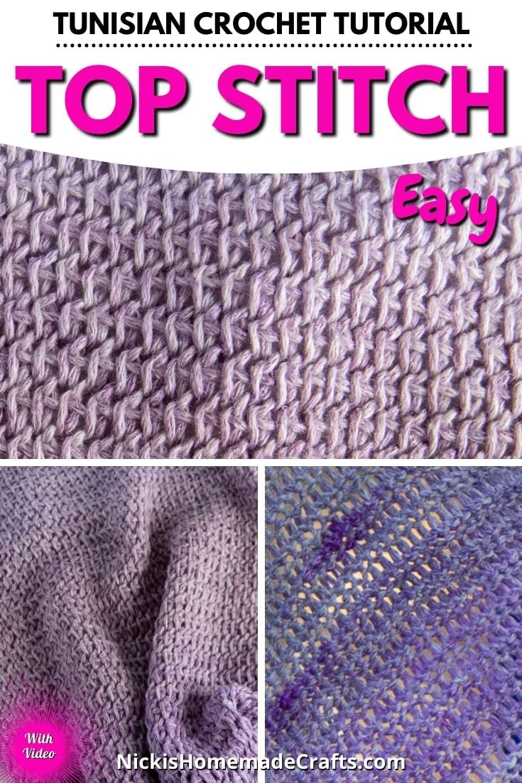 How to Tunisian Crochet Top Stitch Tutorial - Nicki's Homemade Crafts