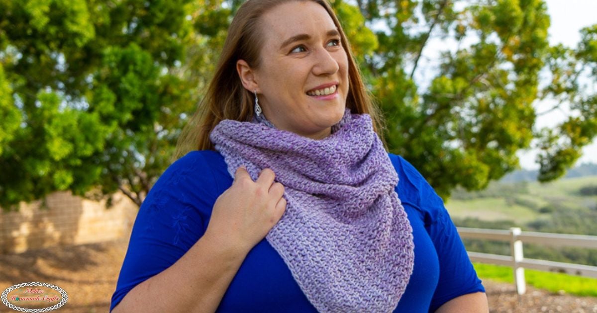 Free Tunisian Triangle Crochet Shawl Pattern - Nicki's Homemade Crafts