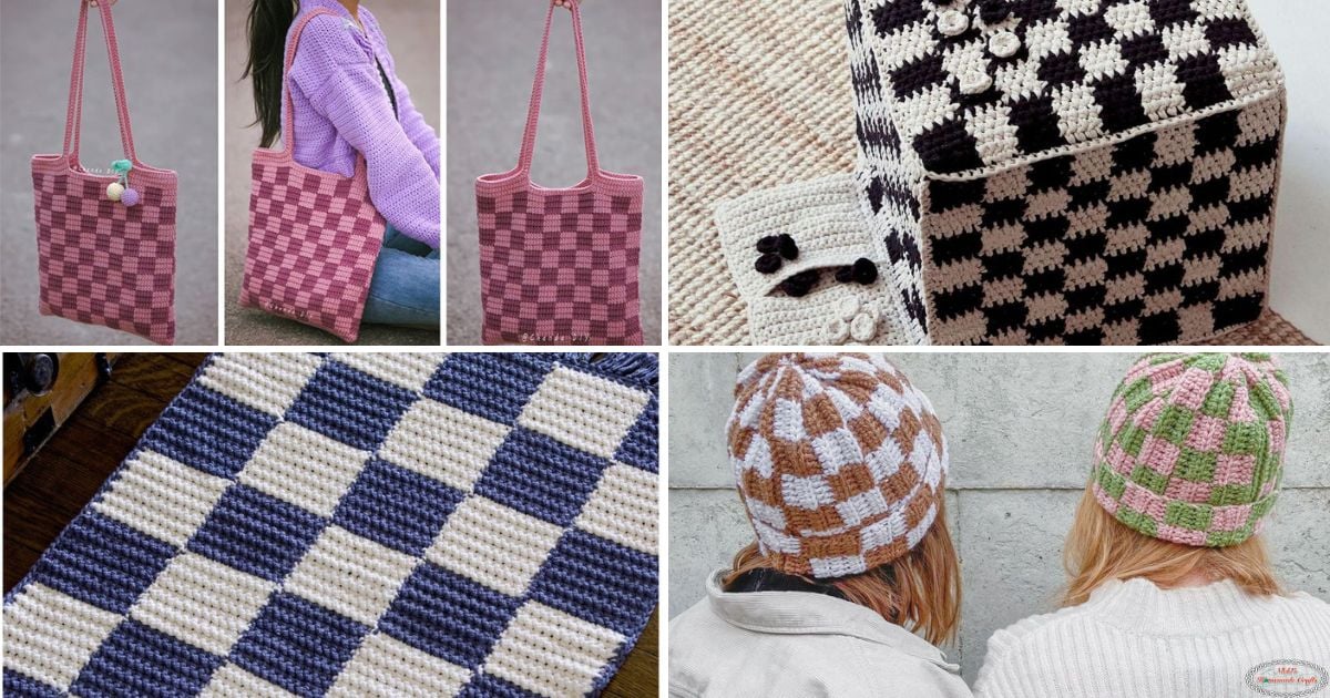 10 Free Checkered Crochet Patterns - Nicki's Homemade Crafts