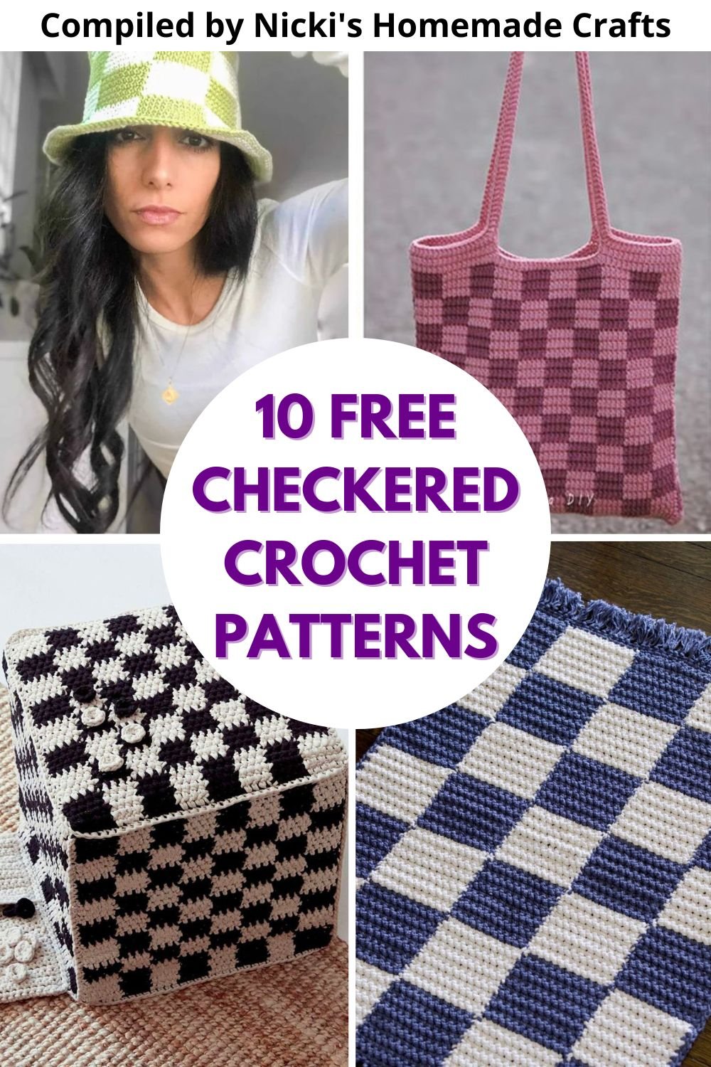 10 Free Checkered Crochet Patterns - Nicki's Homemade Crafts
