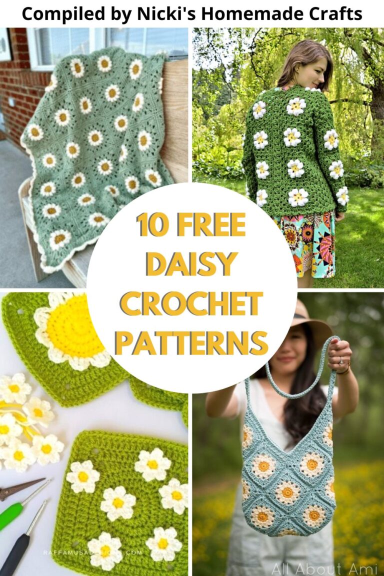 10 FREE Crochet Daisy Patterns - Easy and Cheerful - Nicki's Homemade ...