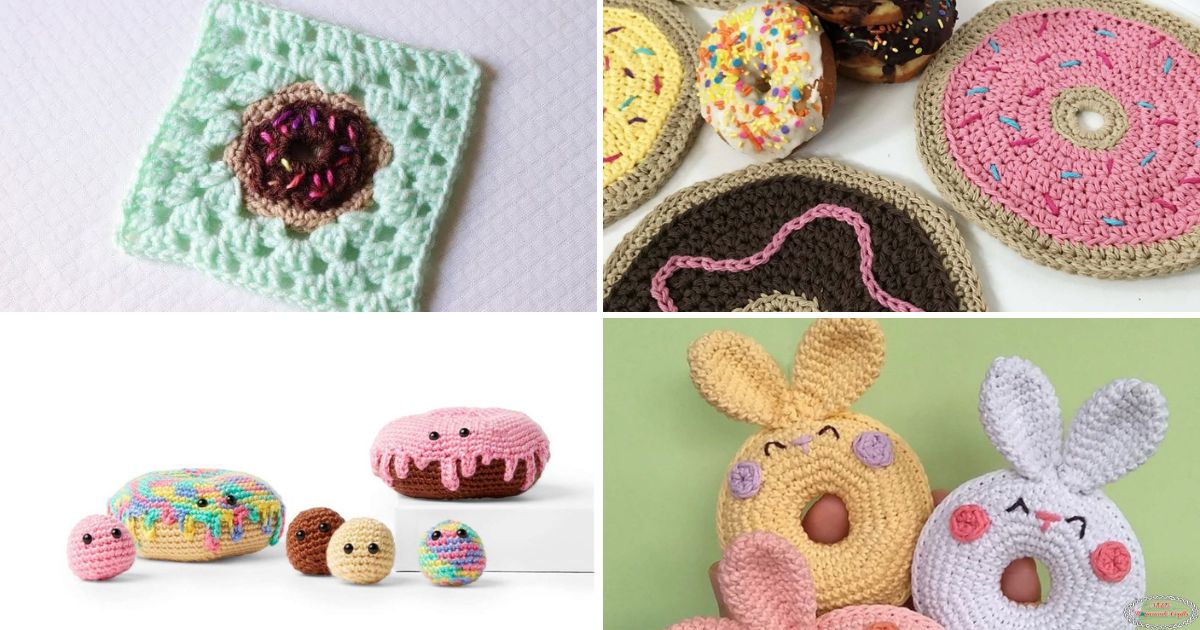 10 Yummy FREE Crochet Donut Patterns - Nicki's Homemade Crafts