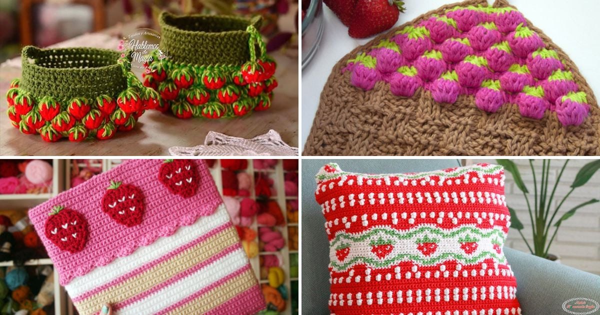 10 Juicy FREE Strawberry Crochet Patterns - Nicki's Homemade Crafts