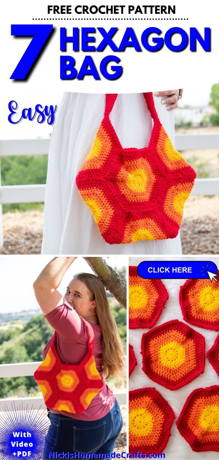Free Gradient 7 Crochet Hexagon Bag Pattern - Nicki's Homemade Crafts