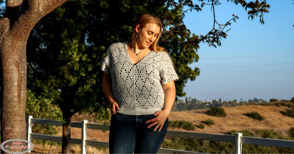 Beautiful Diamond Top Crochet Pattern Made with Filet Crochet