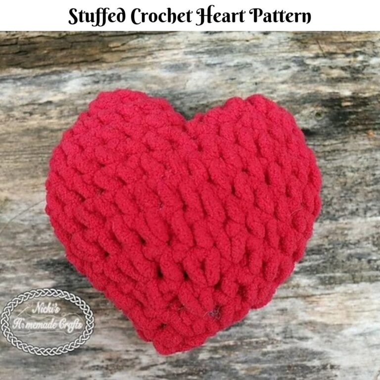 Beautiful Crochet Stuffed Heart - Free Pattern - Nicki's Homemade Crafts