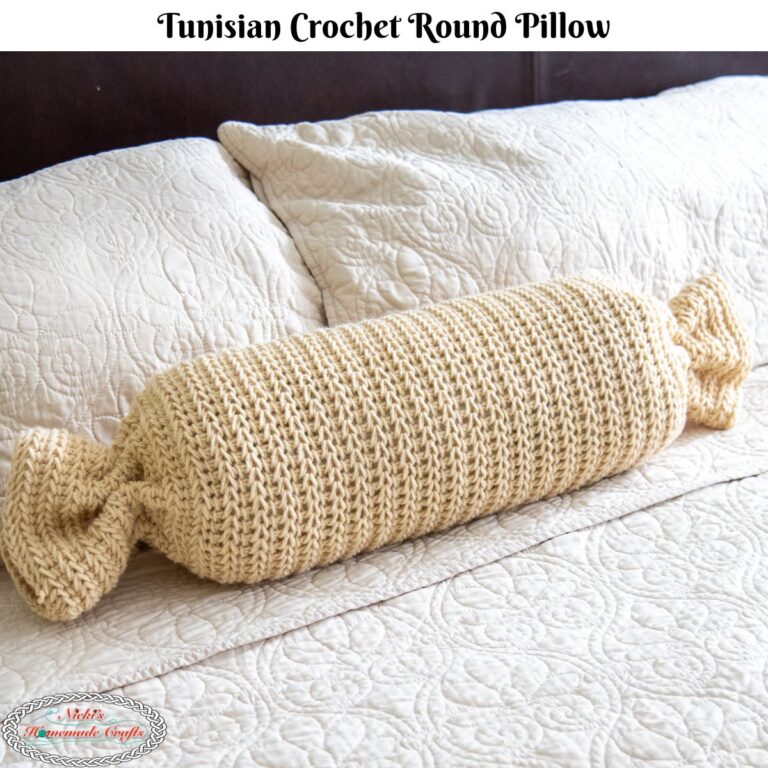Free Tunisian Crochet Round Pillow Pattern - Nicki's Homemade Crafts