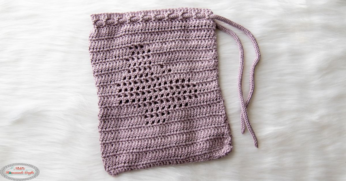 Free Butterfly Filet Crochet Drawstring Bag Pattern - Nicki's Homemade ...