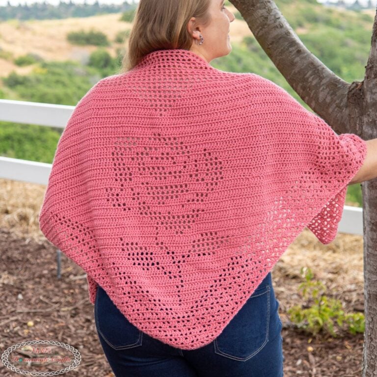 Free Rose Filet Crochet Shawl Pattern - Nicki's Homemade Crafts