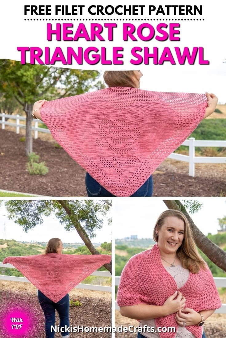 Free Rose Filet Crochet Shawl Pattern - Nicki's Homemade Crafts