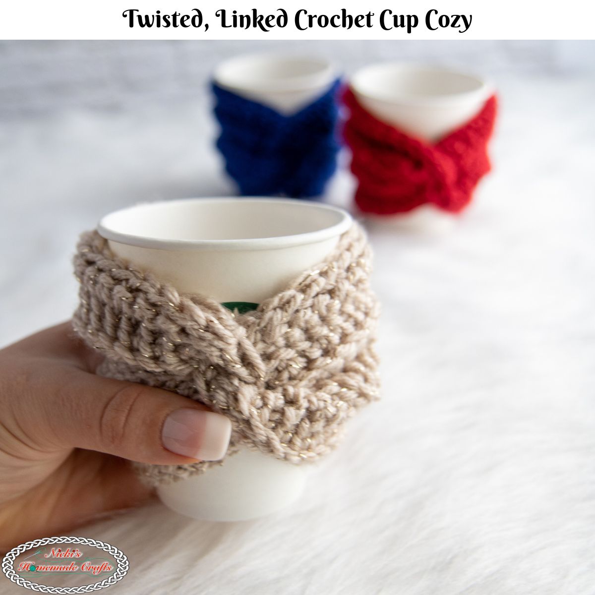 Happy Hand Crochet Cup Cozy with Handle - FREE Pattern! - Nicki's ...