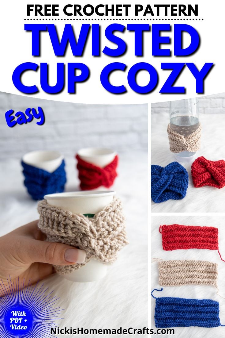 Twisted Crochet Cup Cozy: Free Pattern! - Nicki's Homemade Crafts