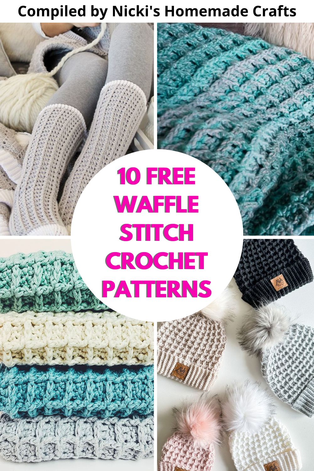 10 FREE Waffle Stitch Crochet Patterns - Nicki's Homemade Crafts