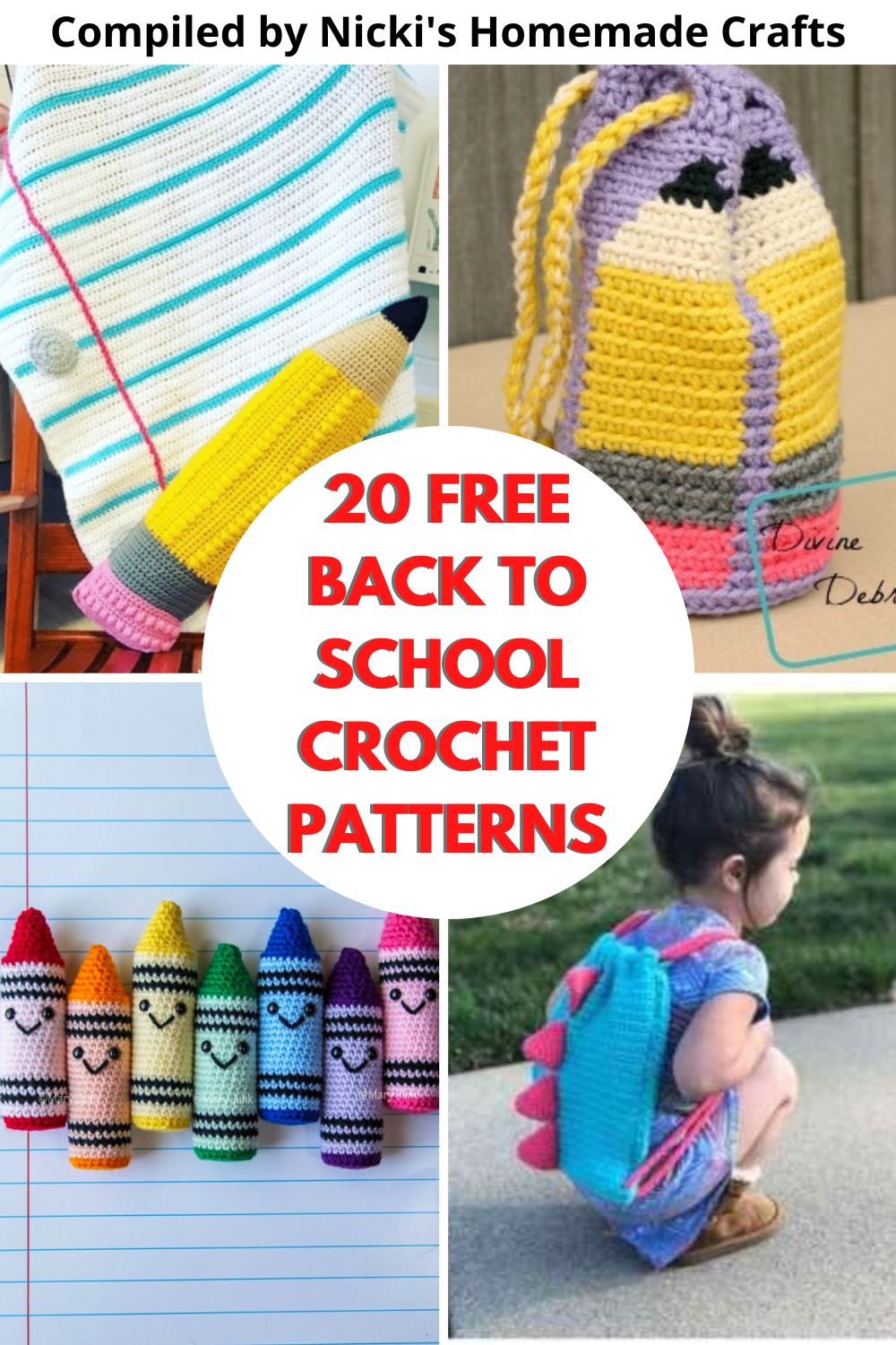 20 Free Crochet Patterns for Back to School - Nicki's Homemade Crafts