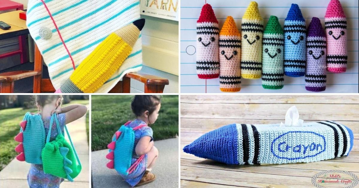 20 Free Crochet Patterns for Back to School - Nicki's Homemade Crafts