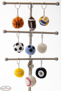Crochet Sports Ball Keychains Made Easy - 9 Easy Patterns with Videos ...