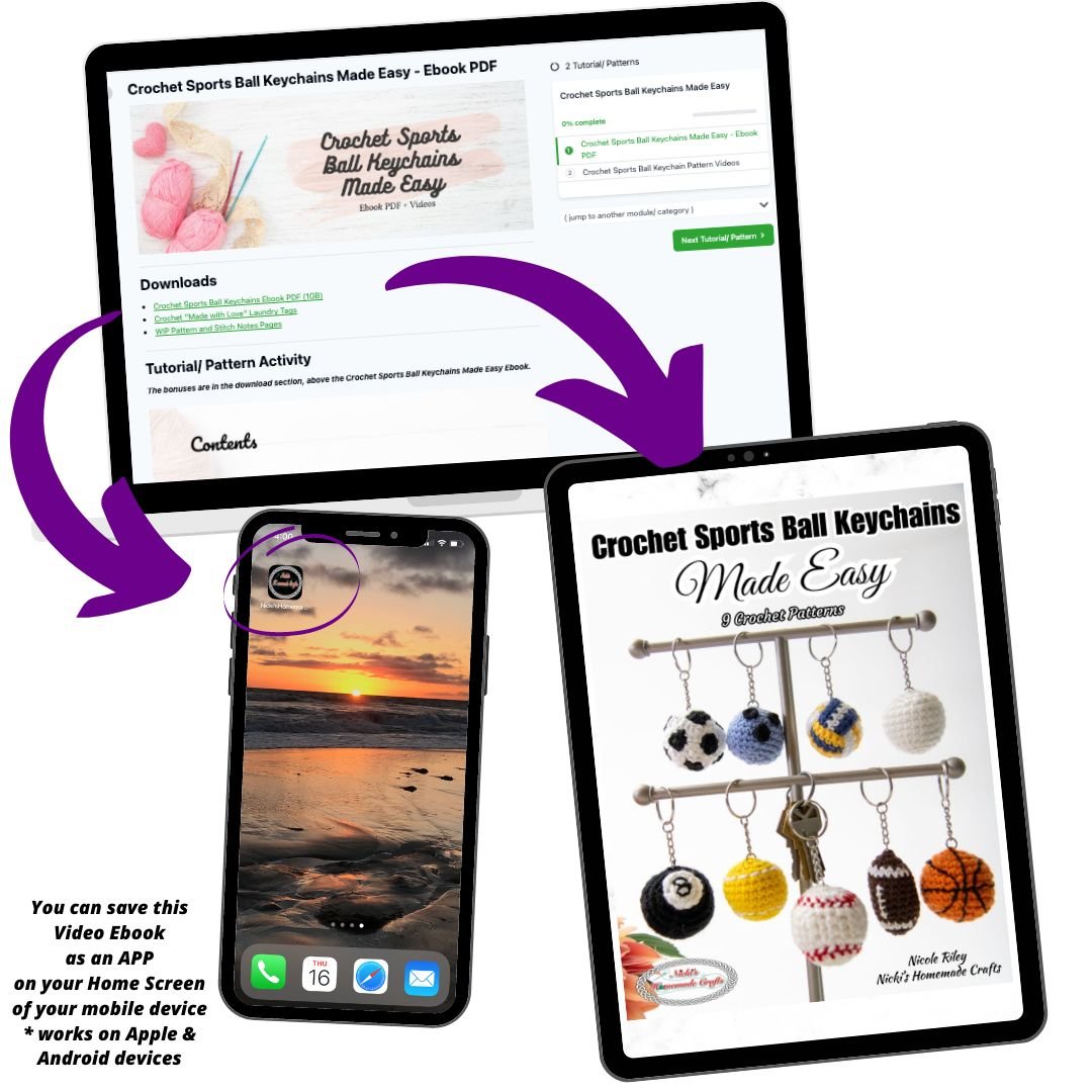 Crochet Sports Ball Keychains Made Easy - 9 Easy Patterns with Videos ...