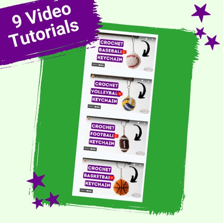 Crochet Sports Ball Keychains Made Easy - 9 Easy Patterns with Videos ...