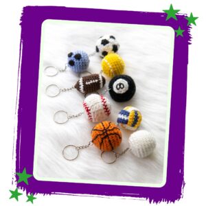 Crochet Sports Ball Keychains Made Easy - 9 Easy Patterns with Videos ...