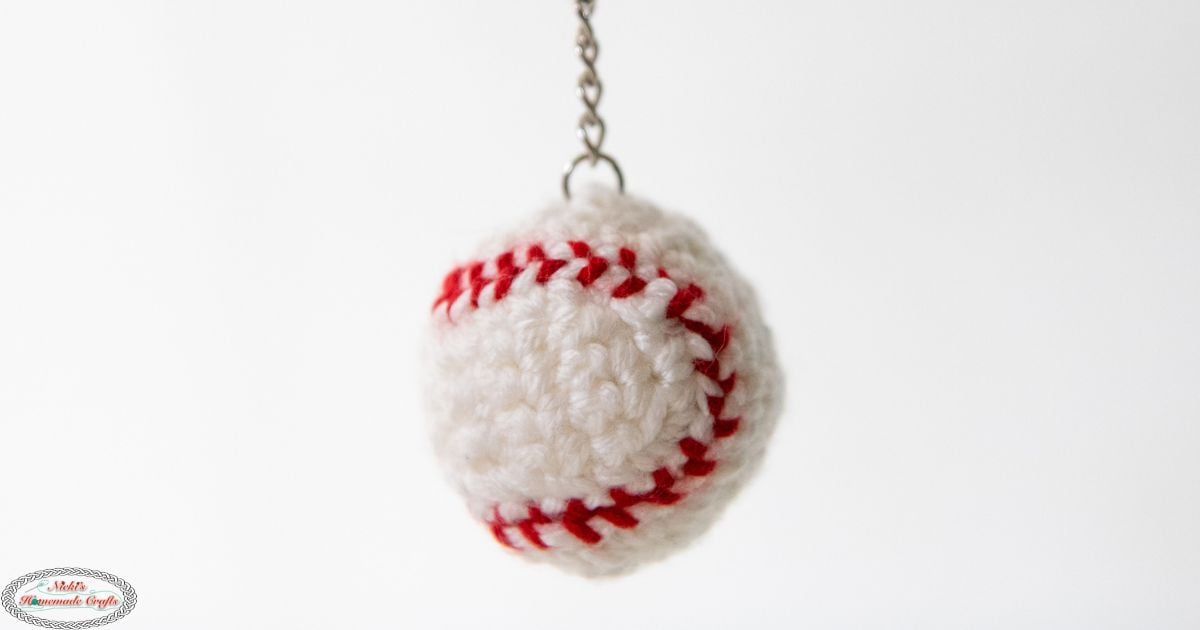 Free Cute Crochet Baseball Keychain Pattern for Backpack - Nicki's ...