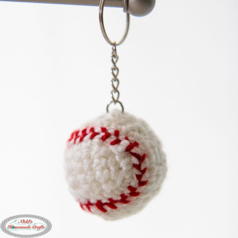 FREE Cute Volleyball Crochet Keychain Pattern - Nicki's Homemade Crafts