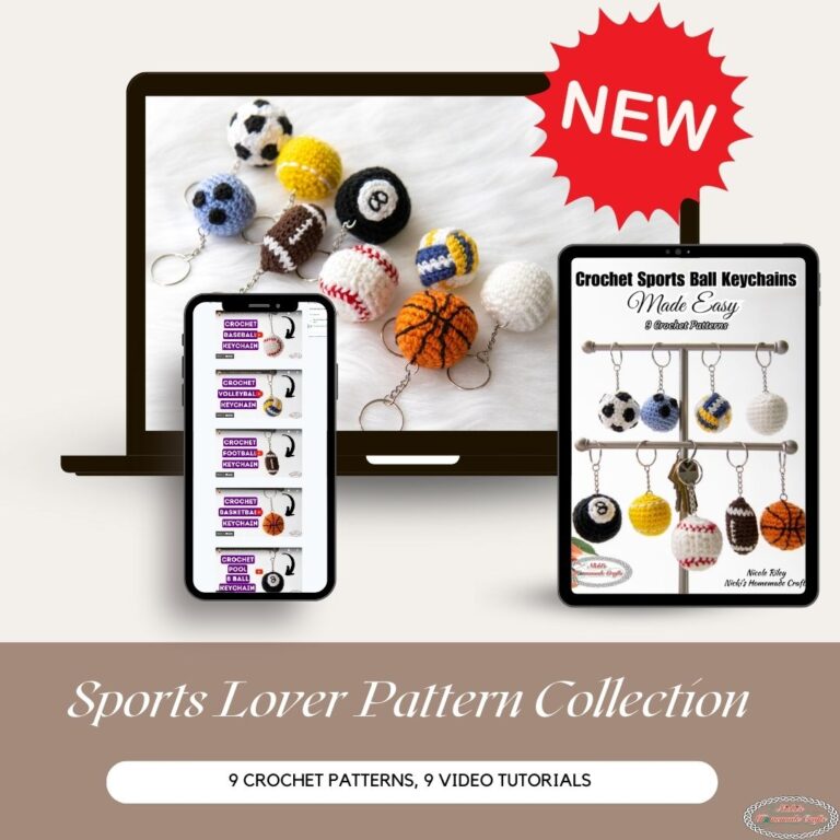 Crochet Sports Ball Keychains Made Easy - 9 Easy Patterns with Videos ...