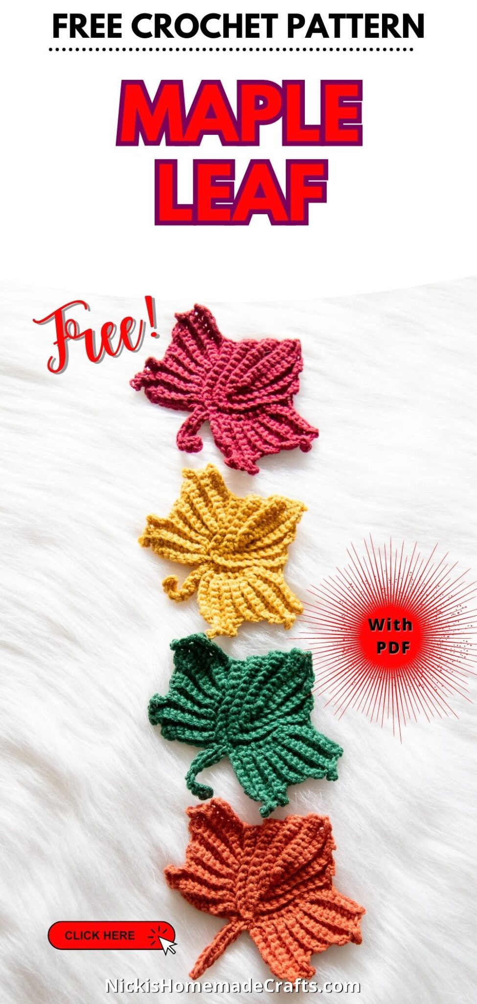 Free Maple Leaf Crochet Pattern - Nicki's Homemade Crafts