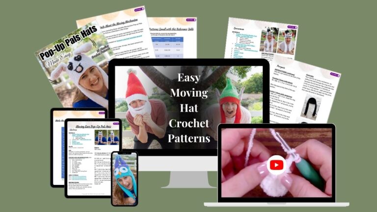 10 Crochet Moving Ears Hat Patterns - Pop Up Hats Made Easy - Nicki's ...