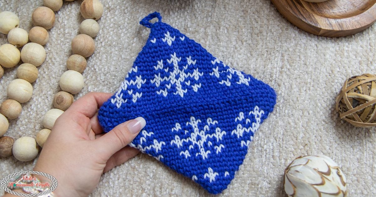 FREE Snowflake Double Thick Crochet Potholder Pattern - Nicki's ...