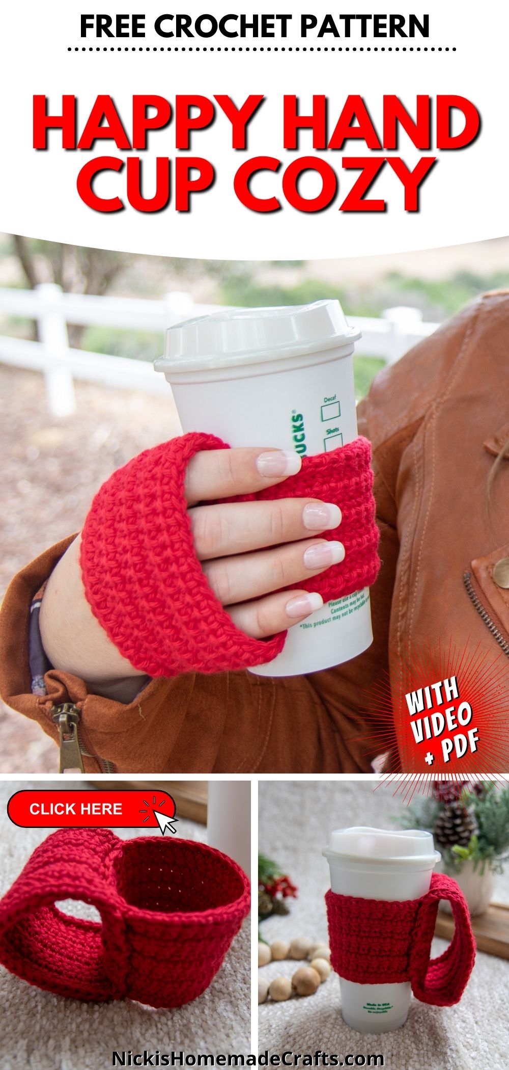 Happy Hand Crochet Cup Cozy with Handle - FREE Pattern! - Nicki's ...