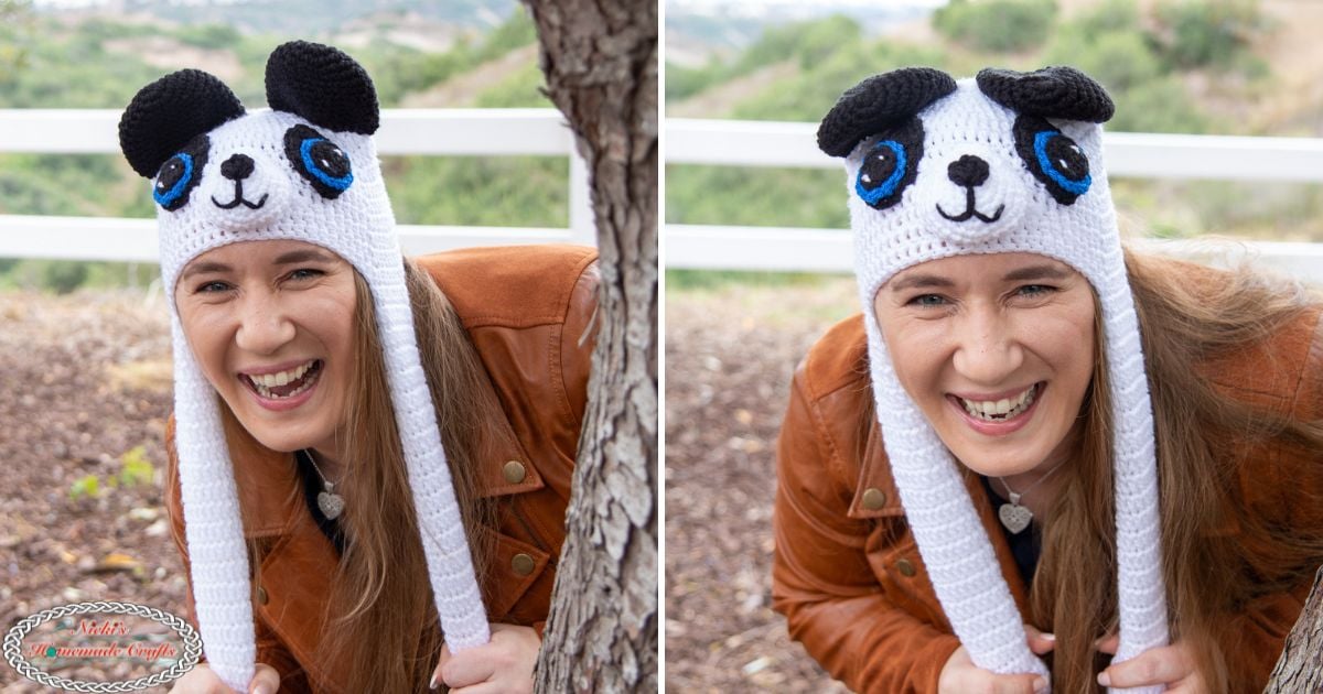 FREE Crochet Panda Hat with Moving Ears Pattern - Nicki's Homemade Crafts