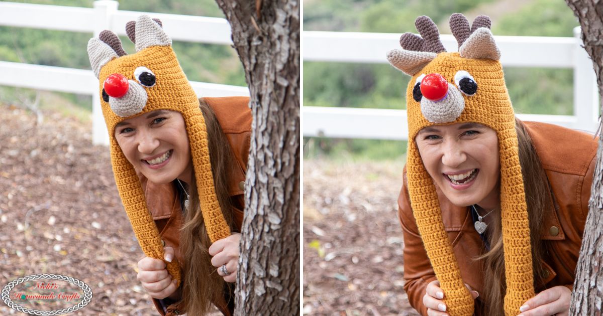 Crochet Reindeer Hat with Moving Ears - FREE Pattern - Nicki's Homemade ...