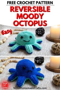 FREE Crochet Reversible Moody Octopus Plush Toy Pattern - Nicki's ...