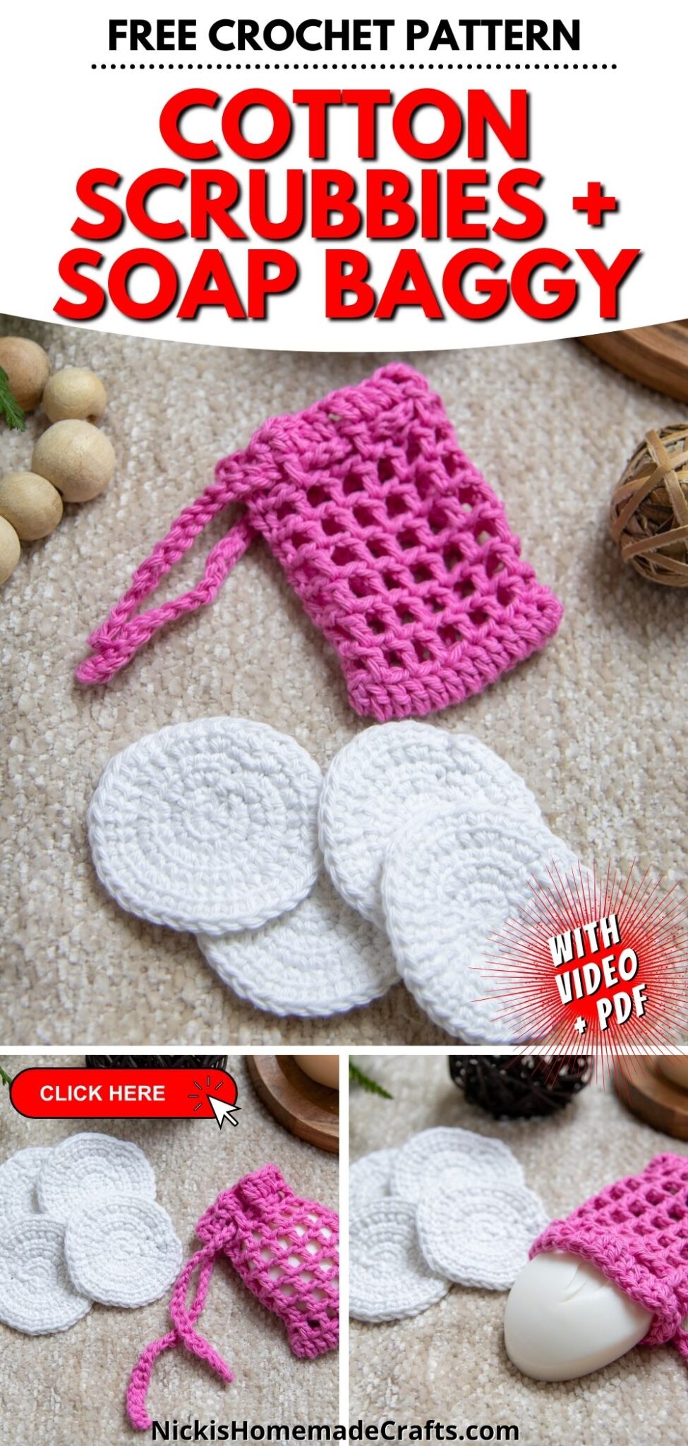 FREE Crochet Scrubby Pattern with Soap Saver Bag - Nicki's Homemade Crafts