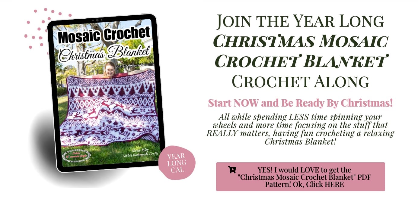 Free Christmas Mosaic Crochet Blanket Pattern Crochet Along - Nicki's ...