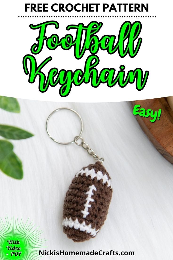 Mini Crochet Football Keychain - FREE Easy Pattern - Nicki's Homemade ...